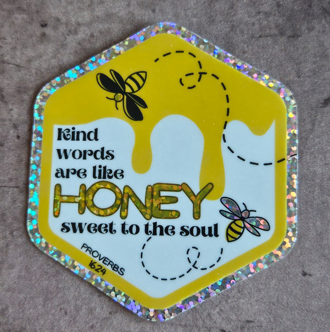 HONEY Kind Words GLITTER STICKER - Etsy