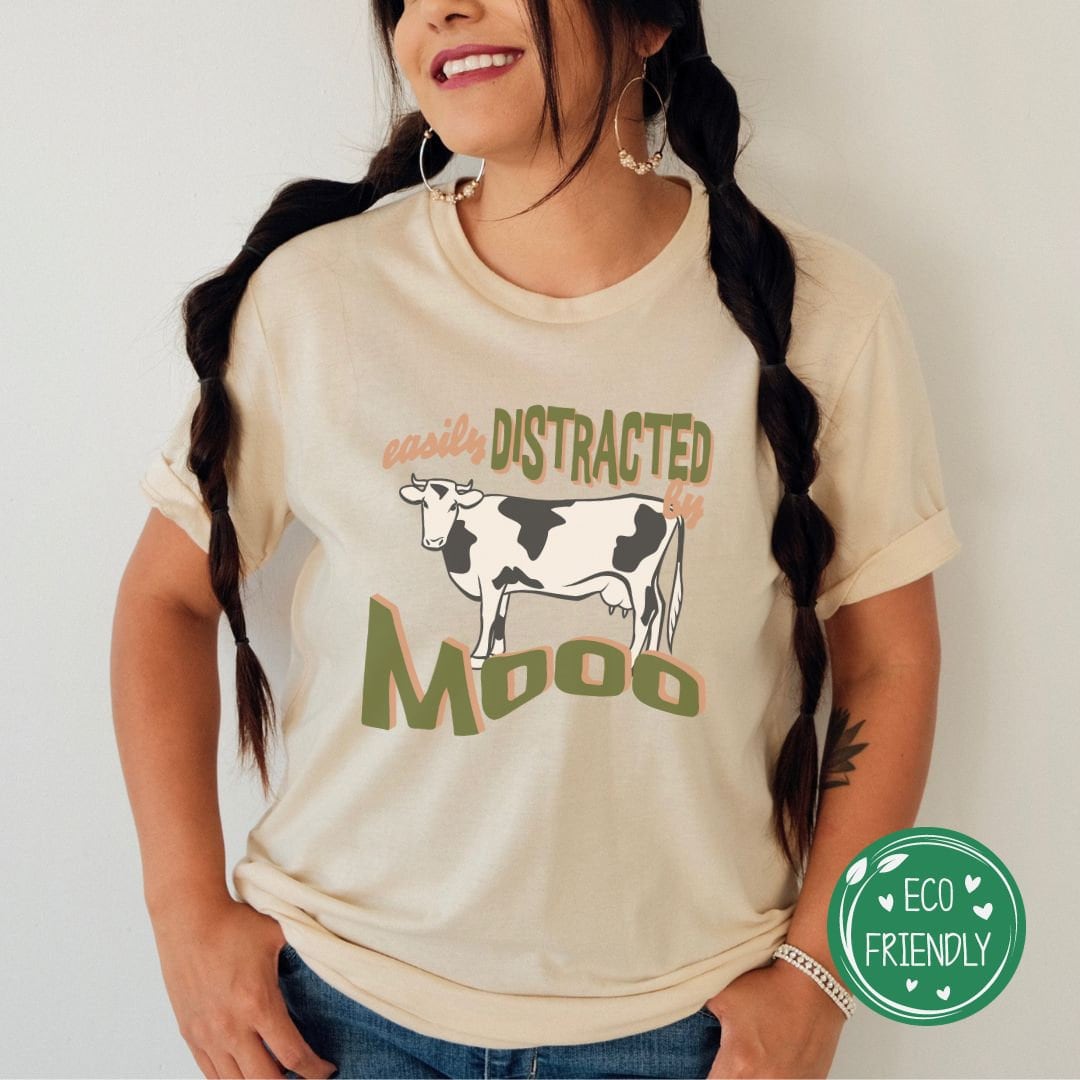 Easily Distracted by Cows Shirt, Western Things Tshirt, Moo-cow Tee ...