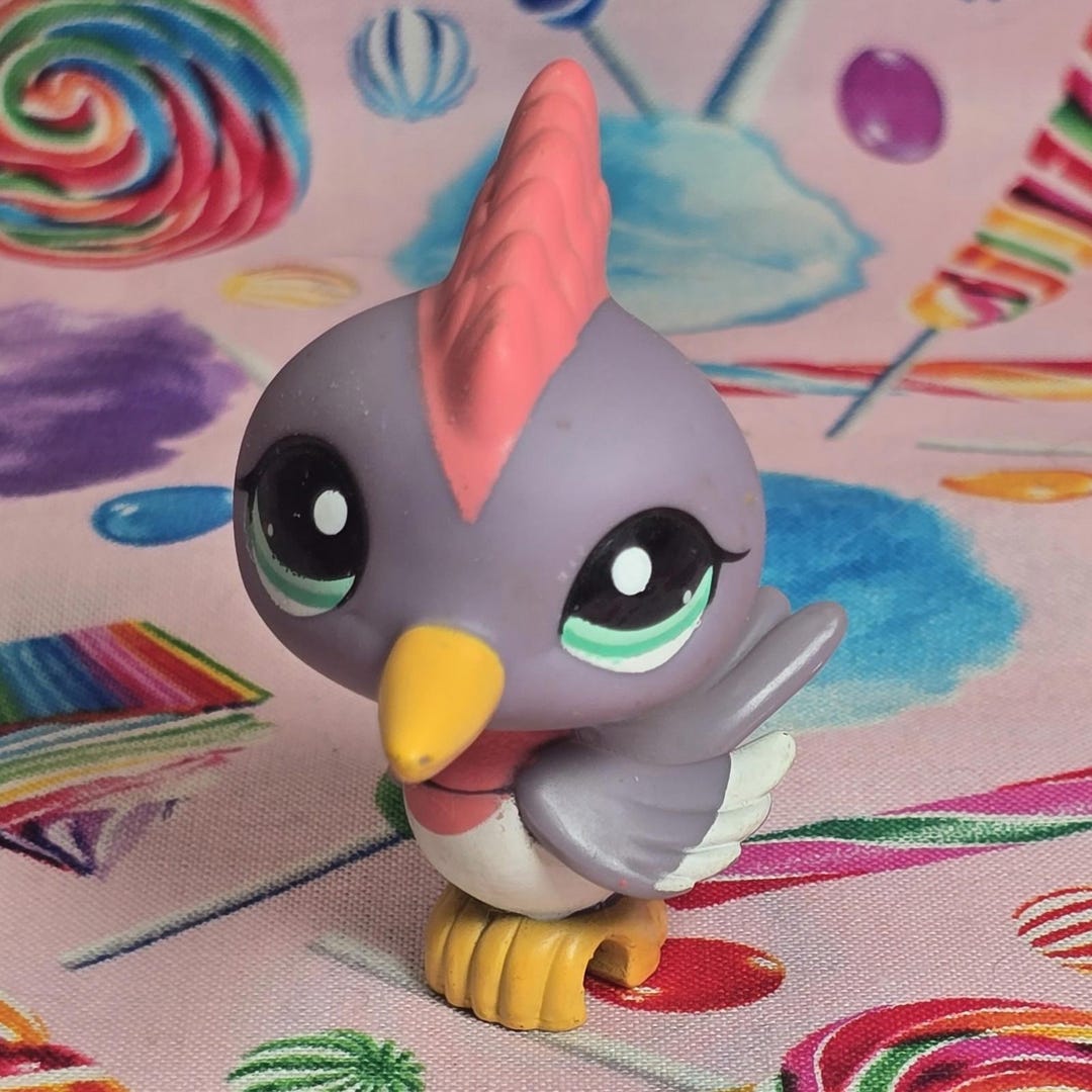 Littlest Pet Shop Authentic LPS #2131 Woodpecker Purple Pink Teal Eyes ...