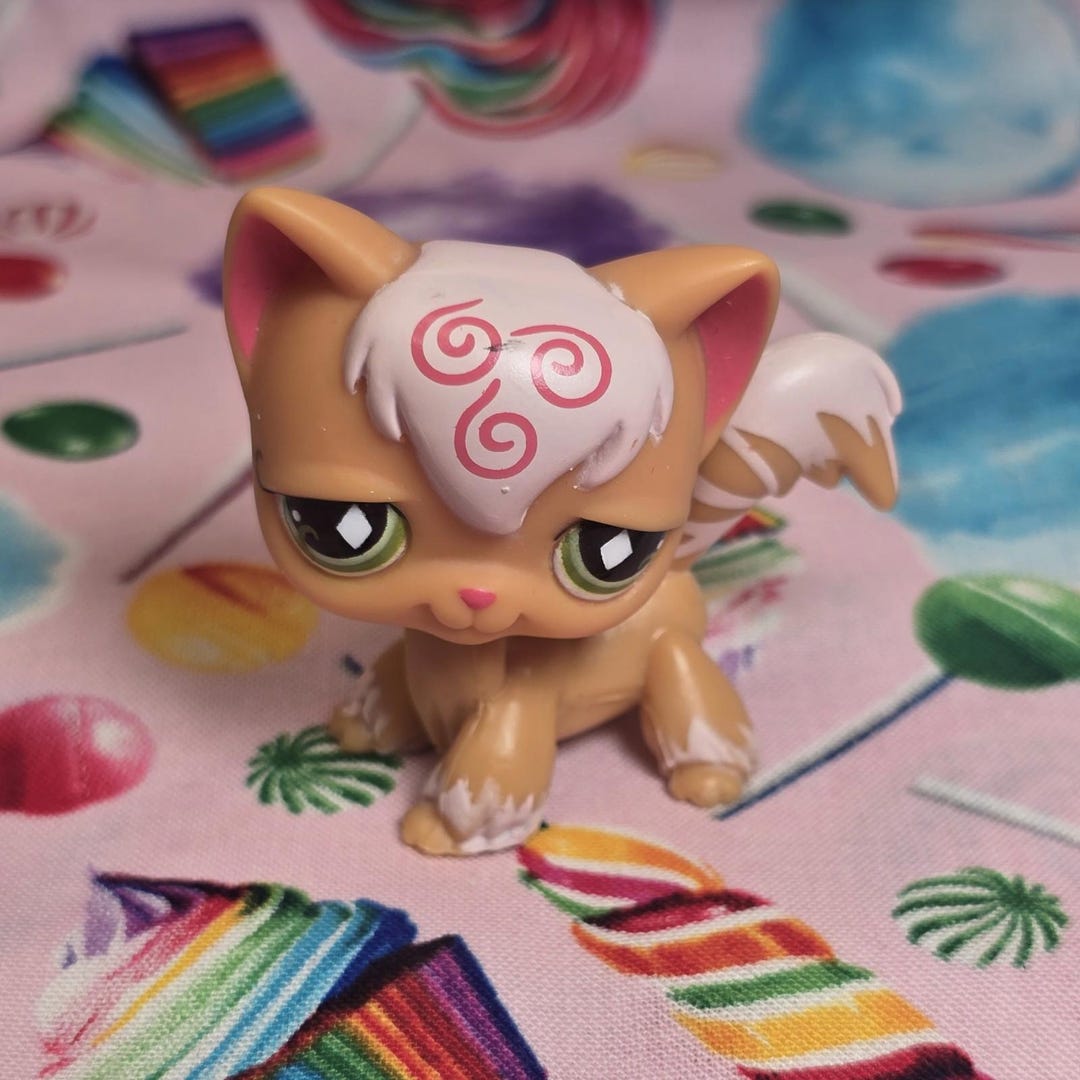 Littlest Pet Shop Authentic LPS #511 Orange Longhair Angora Cat Swirl ...