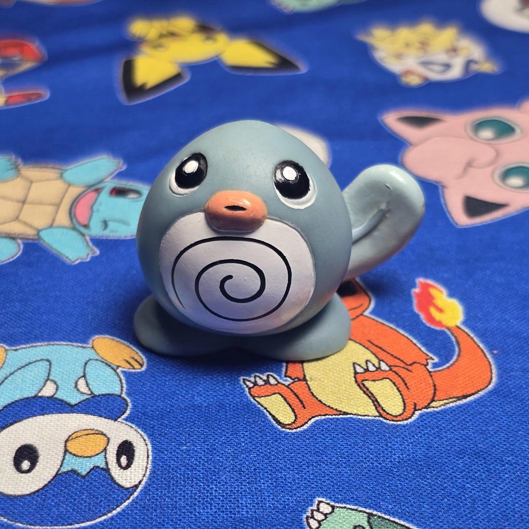 Pokemon Poliwag Figure Finger Puppet 1997 Bandai Nintendo PVC Vintage ...