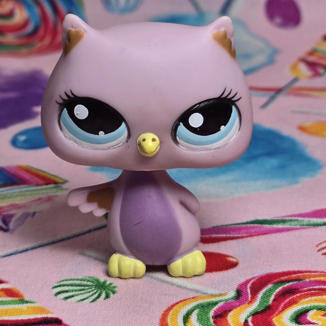 Littlest Pet Shop Authentic LPS #1508 Lavender Purple Horned Owl Spring ...
