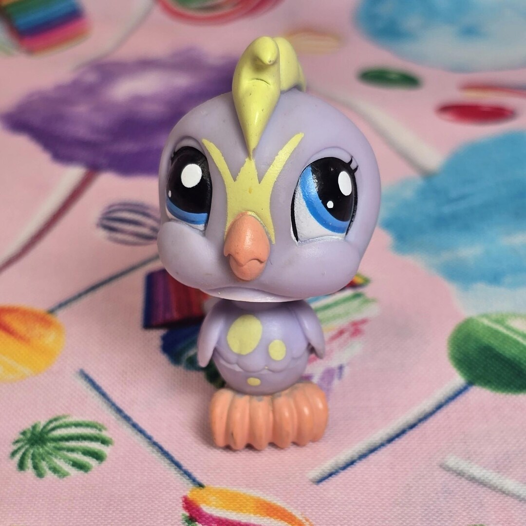 Littlest Pet Shop Authentic LPS #1729 Lilac Purple Yellow Cockatoo Bird ...