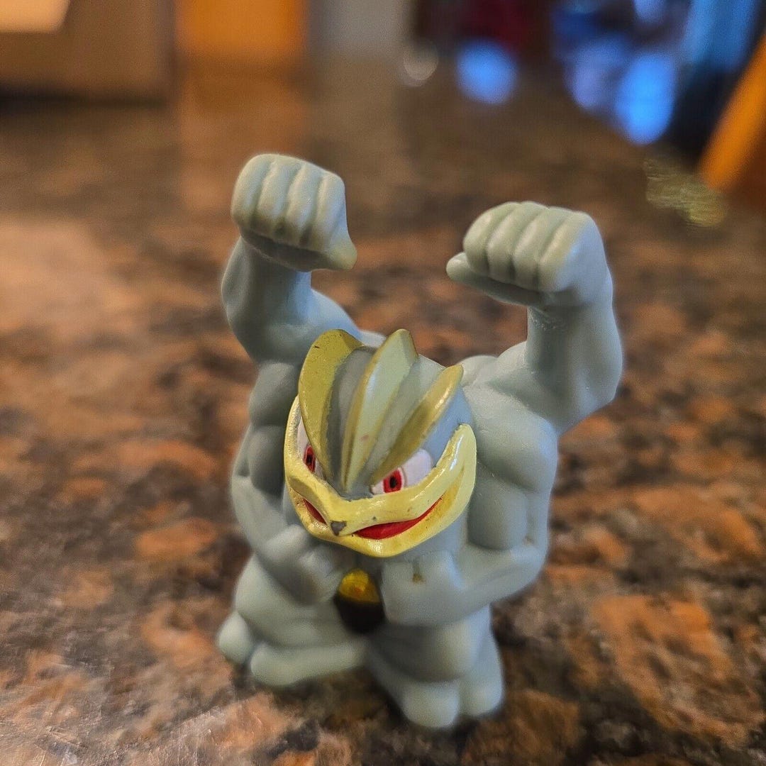 Pokemon Machamp Figure Finger Puppet 1998 Nintendo Bandai PVC Vintage ...