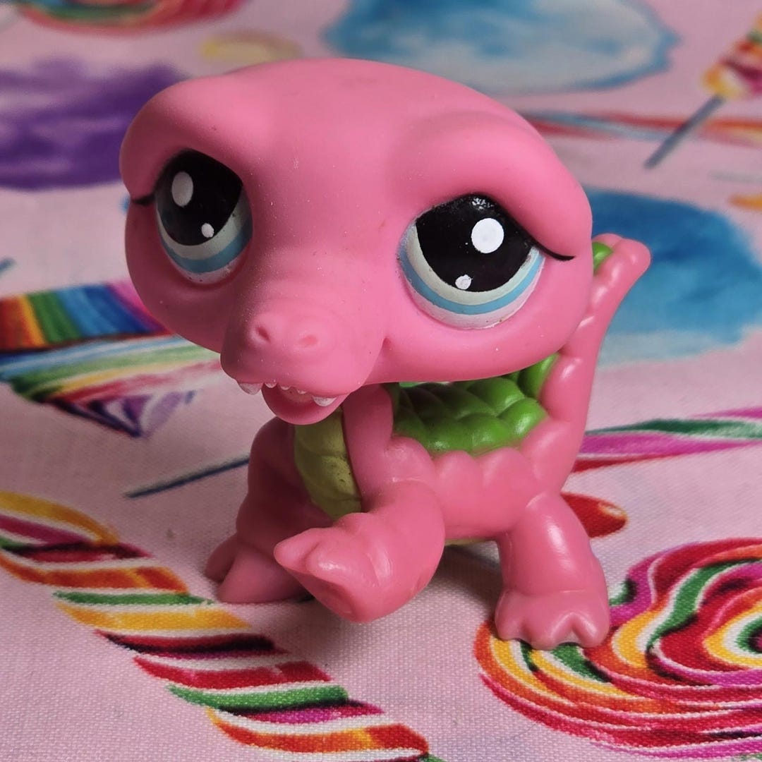Littlest Pet Shop Authentic LPS #1464 Alligator Crocodile Pink Special ...