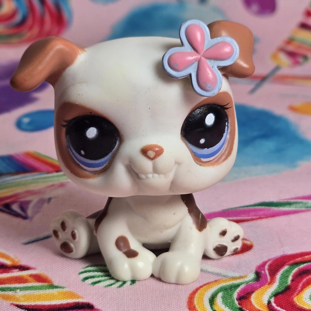 Littlest Pet Shop Authentic LPS #2106 White Bulldog Puppy Blythe Jet ...