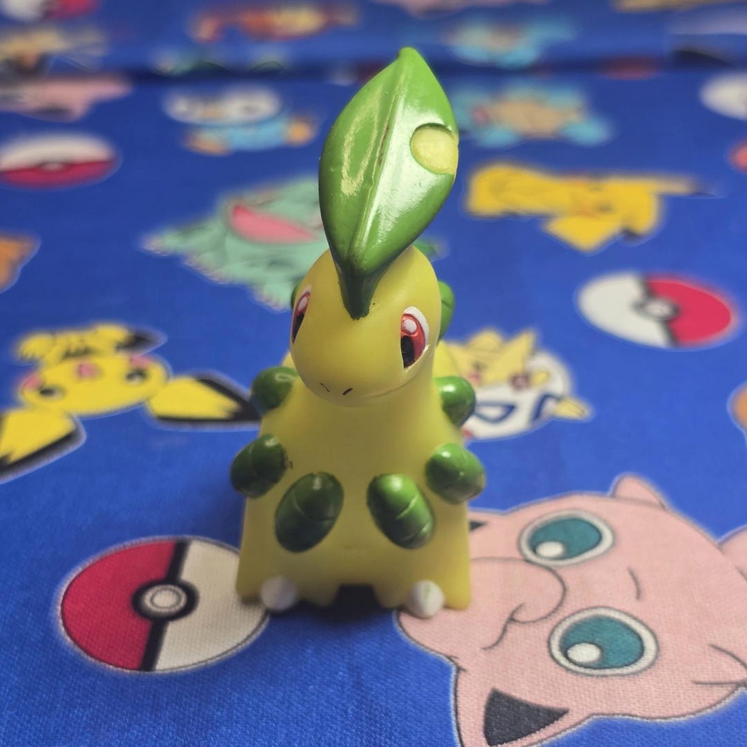 Pokemon Bayleef Figure Finger Puppet 2001 Nintendo Bandai Vintage PVC ...