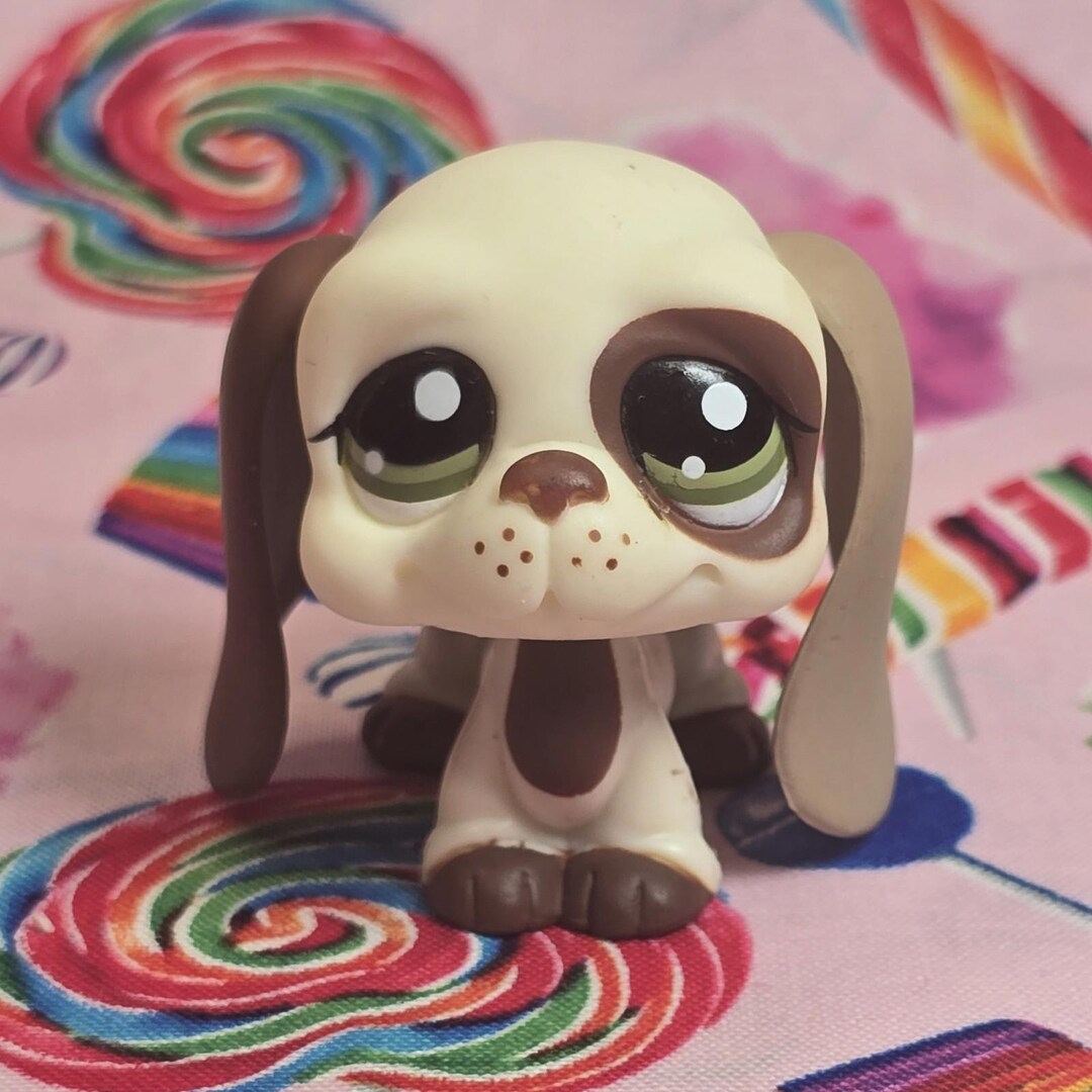 Littlest Pet Shop Authentic LPS #1594 Basset Hound Puppy White Brown ...