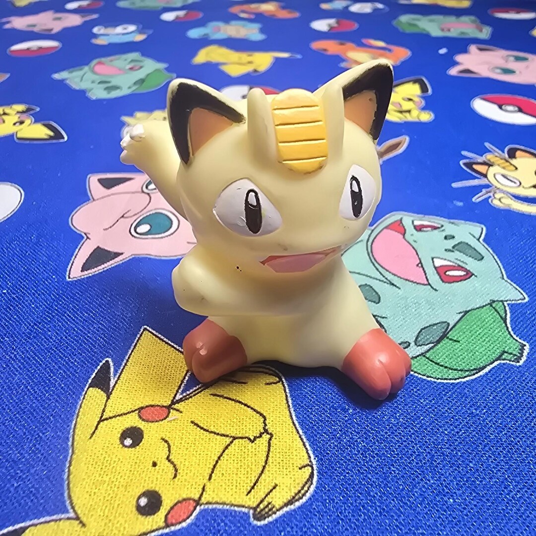 Pokemon Meowth Figure Finger Puppet 2005 Nintendo Bandai PVC Vintage ...