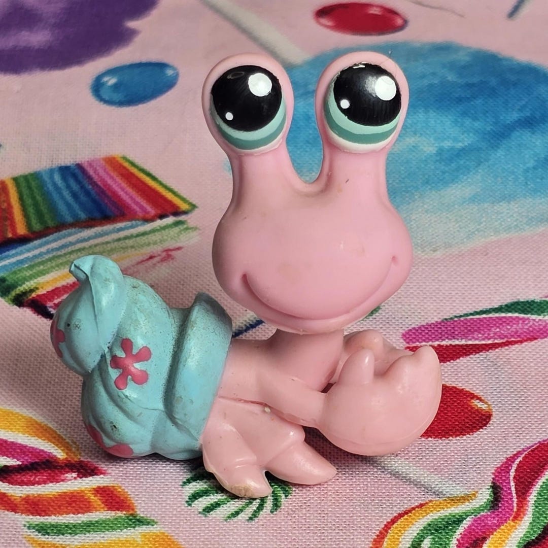 Littlest Pet Shop Authentic LPS #1403 Pink Teal Shell Hermit Crab Teal ...