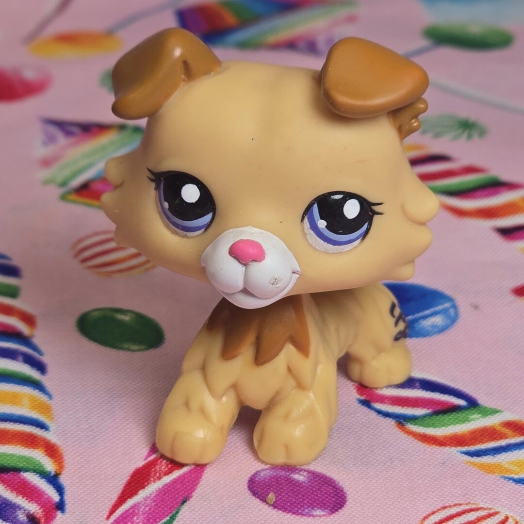 Littlest Pet Shop Authentic LPS #2452 RARE Yellow Blind Bag Collie Dog ...