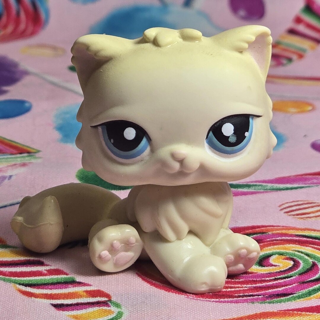 Littlest Pet Shop Authentic LPS #428 Cat Long Hair Persian Cream Yellow ...