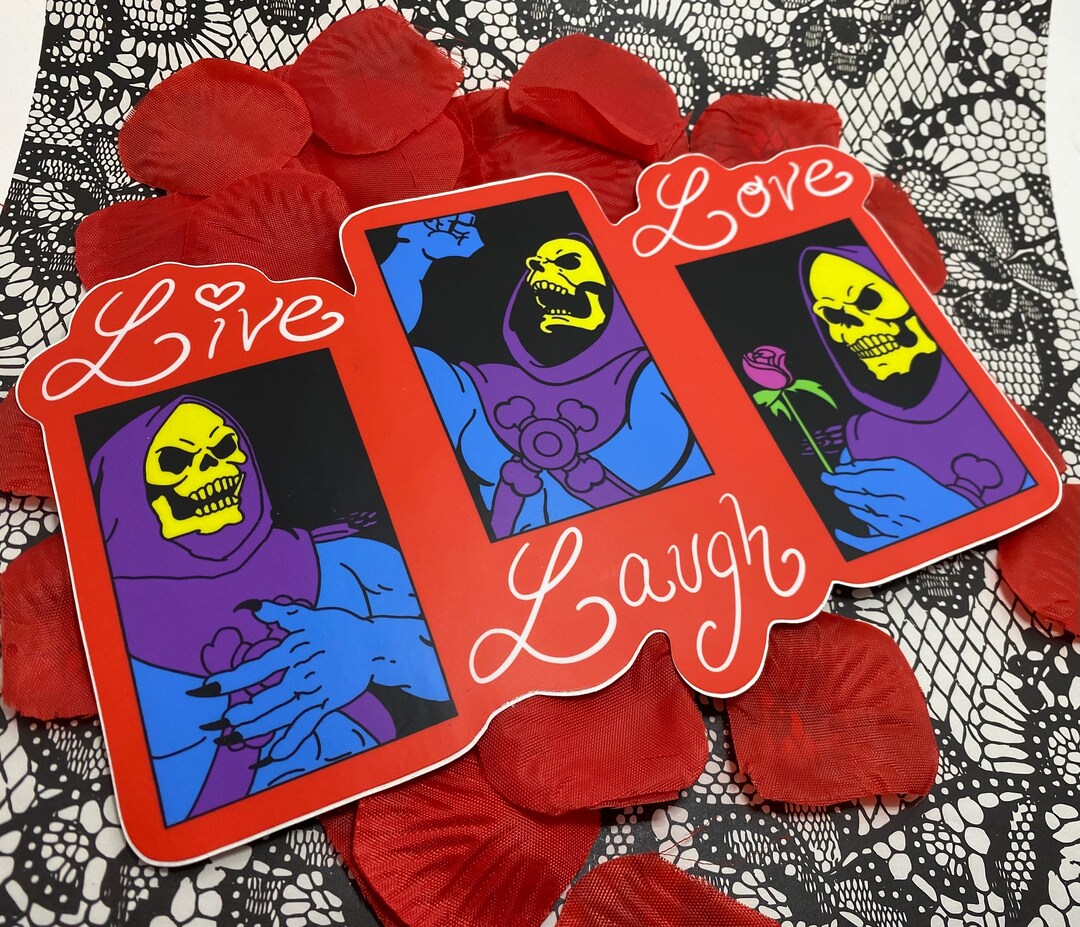 Skeletor Live Laugh Love Vinyl Sticker - Etsy