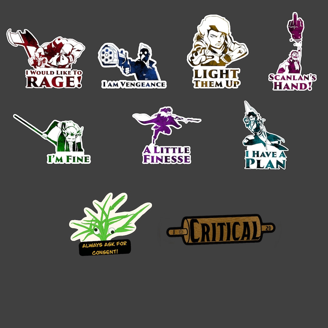 Critical Role Vinyl Stickers - Etsy