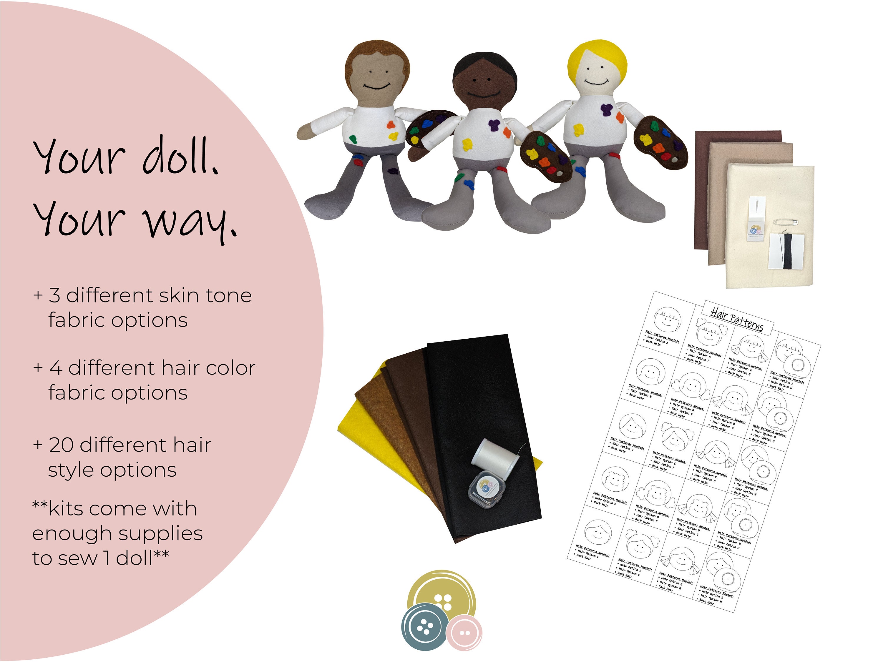 Learn to Sew → DIY Sewing Kit → Doll Sewing Kit → All Supplies (except ...