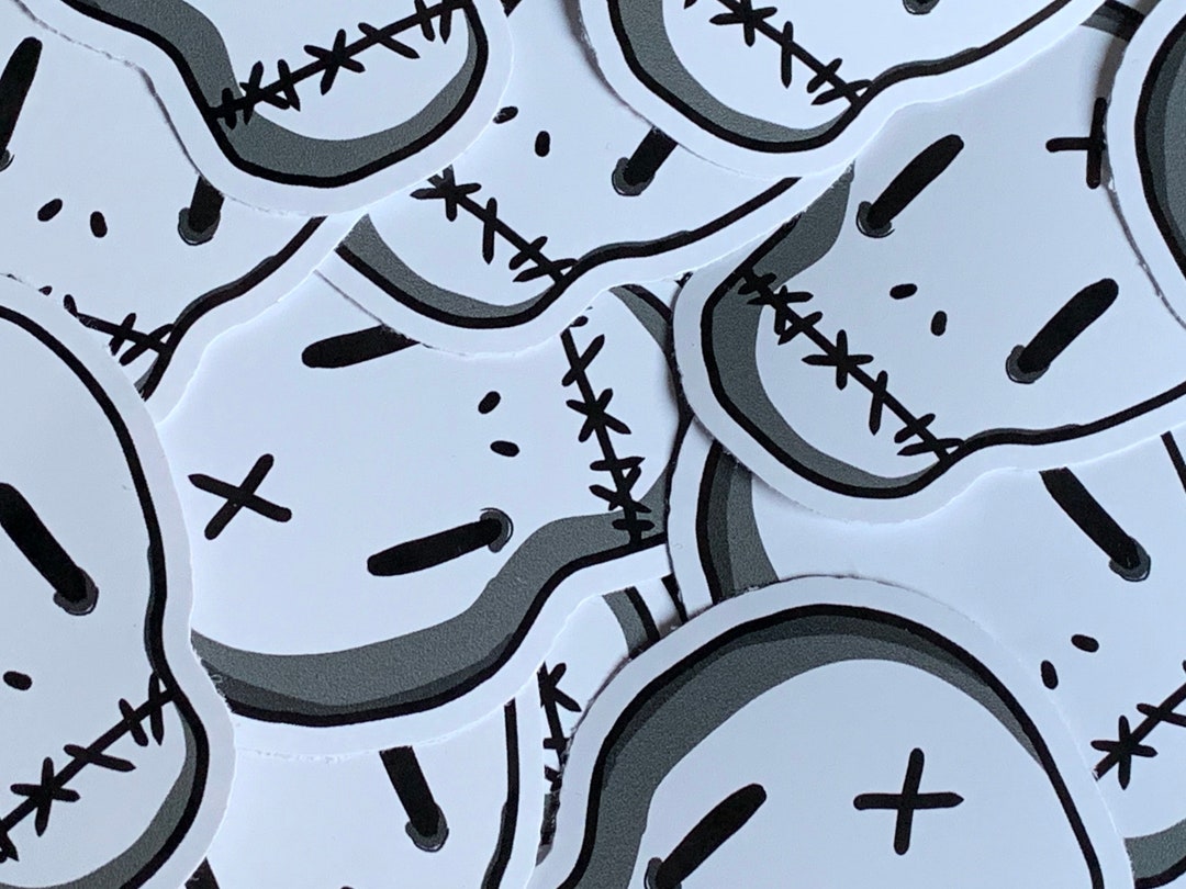 Tired Skull Vinyl Sticker - Etsy