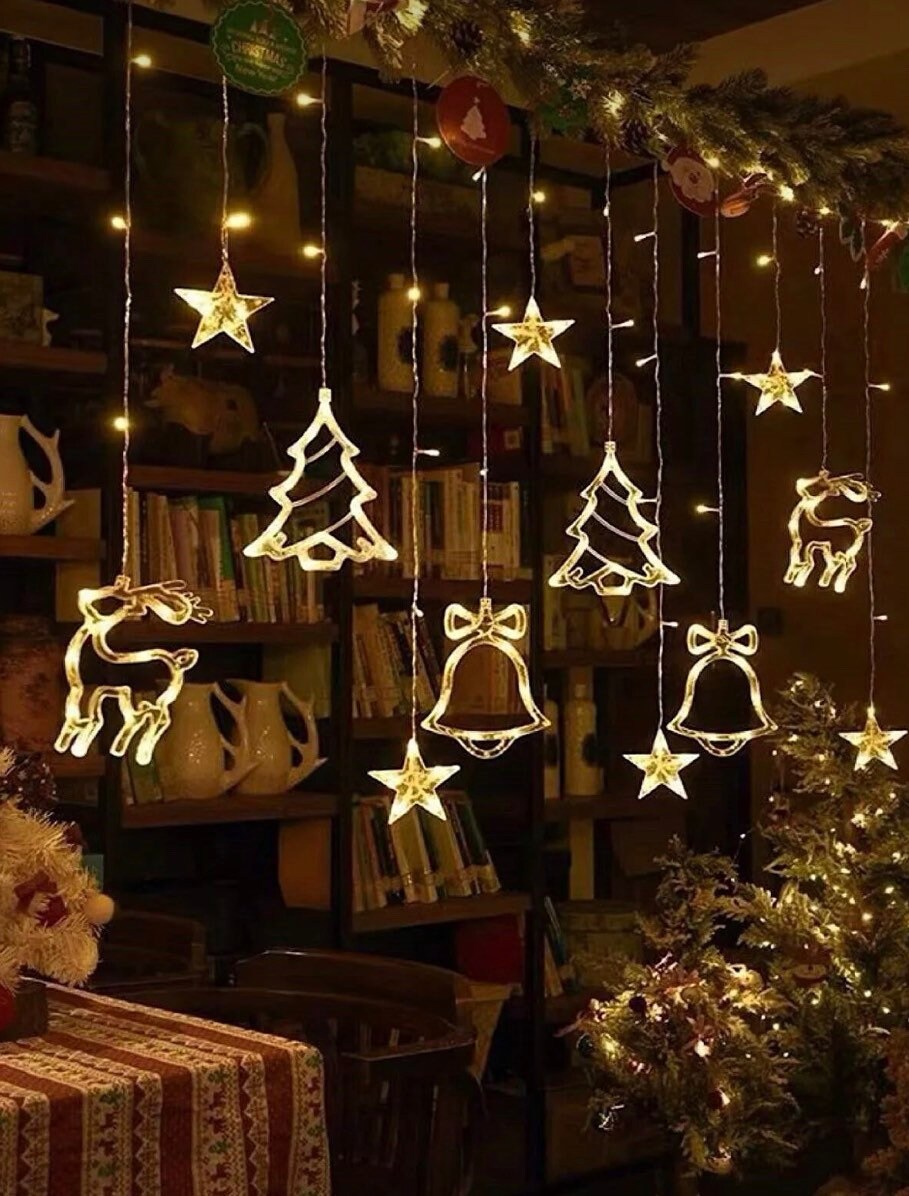Christmas String Lights With Fawn Star Tree Bell Led 最上の品質な