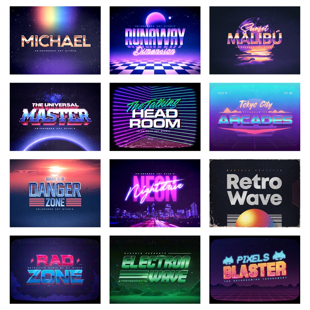 I Will Custom Design Your Text in 80s Synthwave Cyberpunk 80s - Etsy