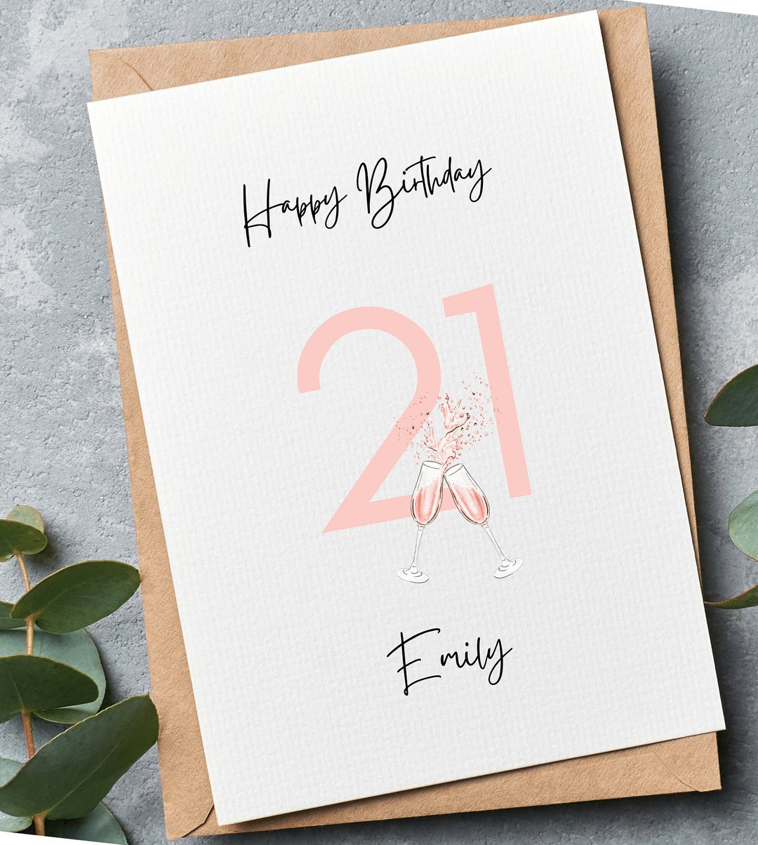 21st Birthday Card Personalized 21 Birthday Card Custom Twenty One Year ...
