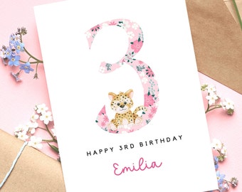 Girl 3rd Birthday Card - Etsy