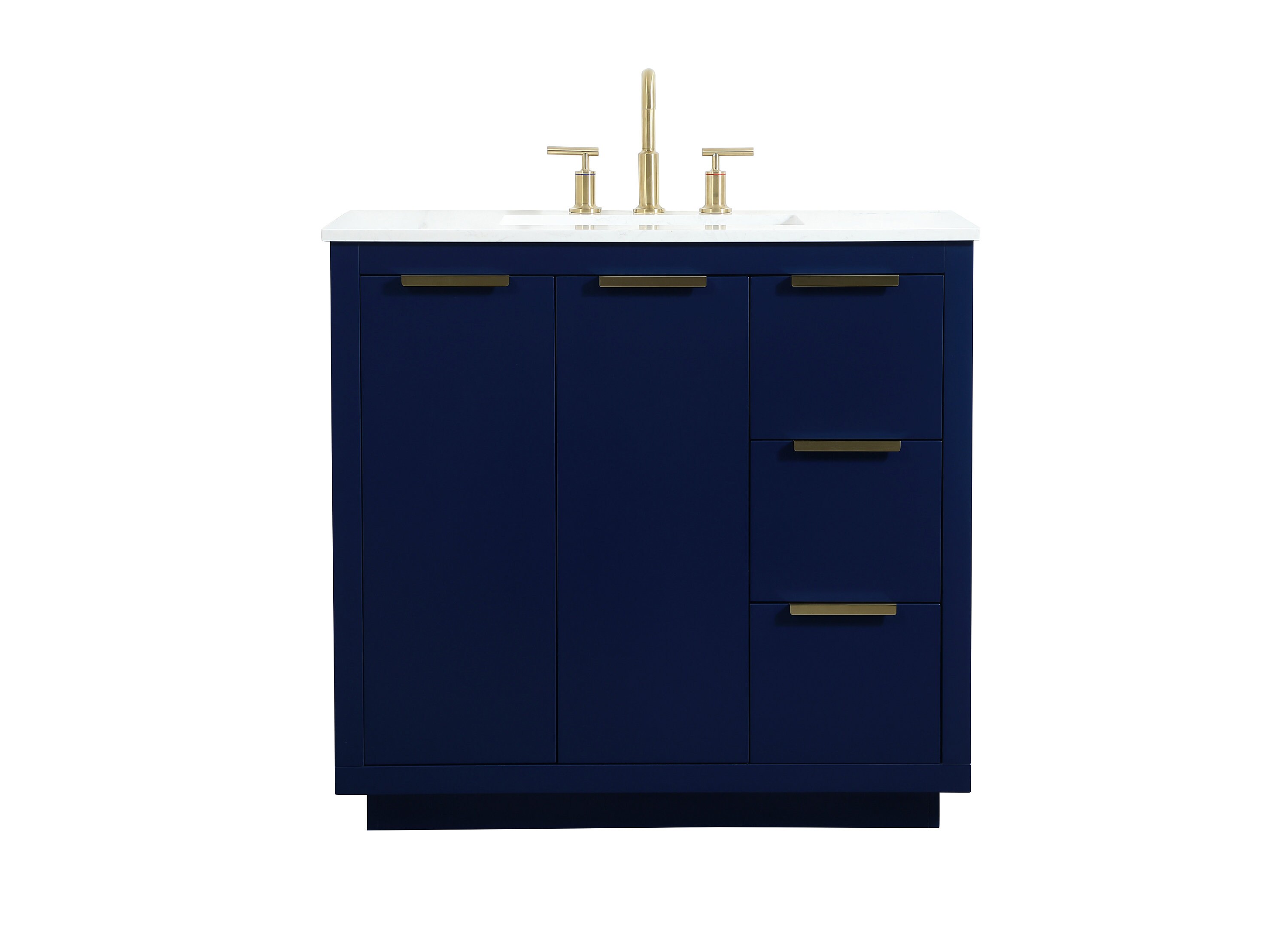 Modern 36-inch Double Bathroom Vanity in Blue/grey/white - Elegant ...