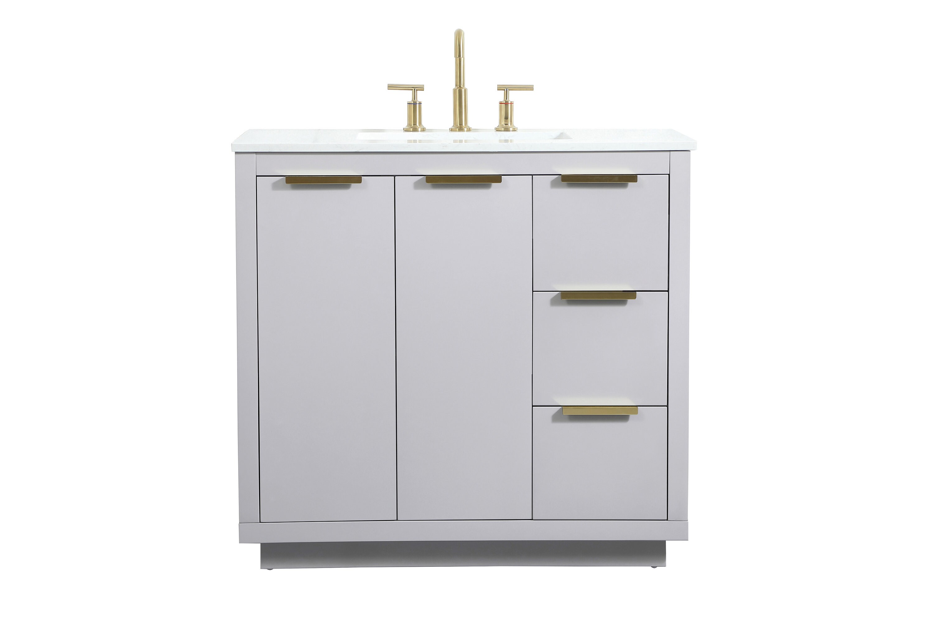 Modern 36-inch Double Bathroom Vanity in Blue/grey/white - Elegant ...