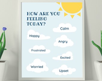 How Are You Feeling Today Chart, School Counselor Feelings Chart ...