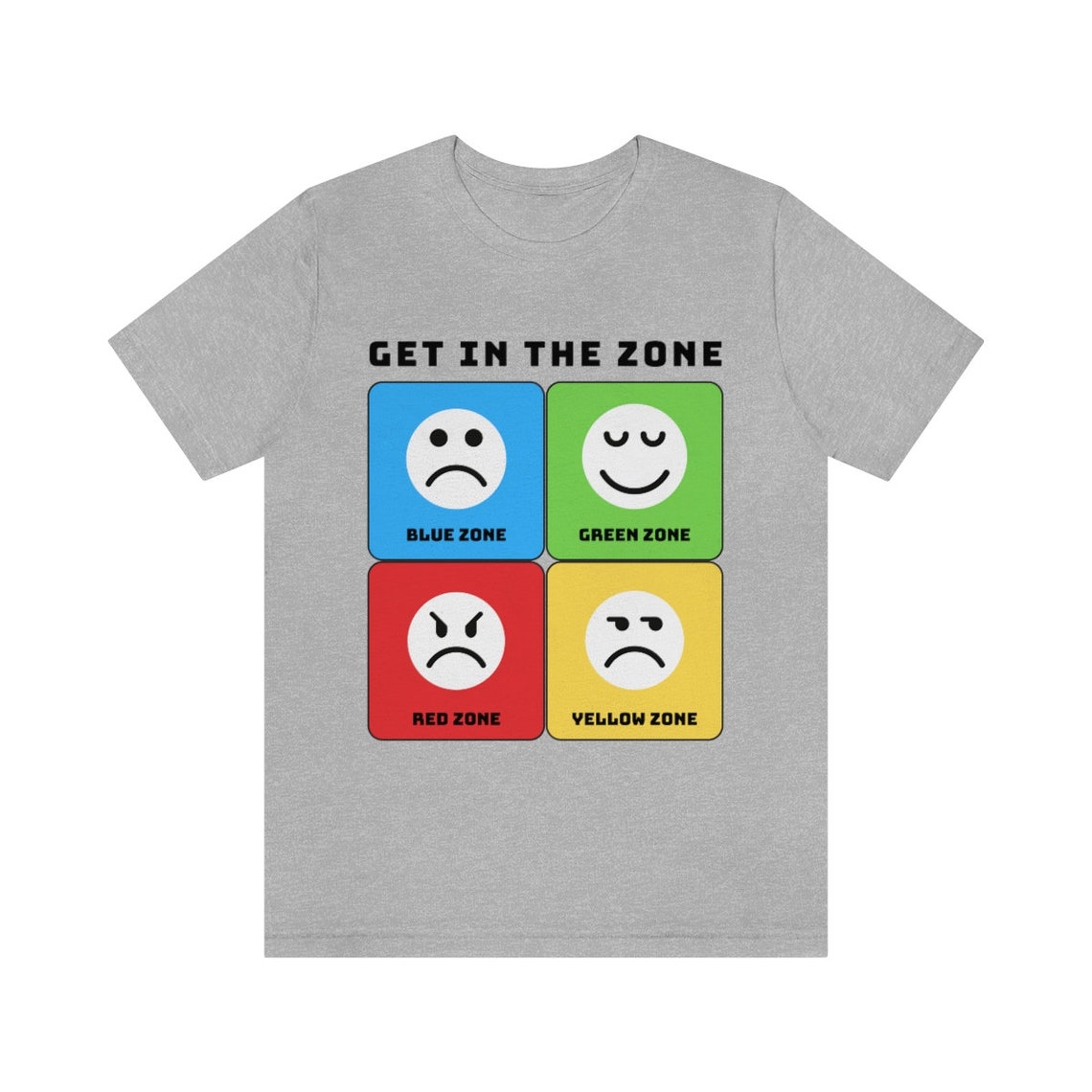 Zones Feelings Shirt, the Zones T Shirt, Blue Zone Red Zone Yellow Zone ...