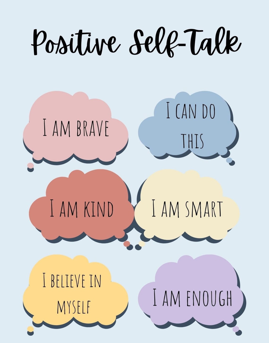 Positive Self-talk School Counseling Poster | Elementary Poster ...