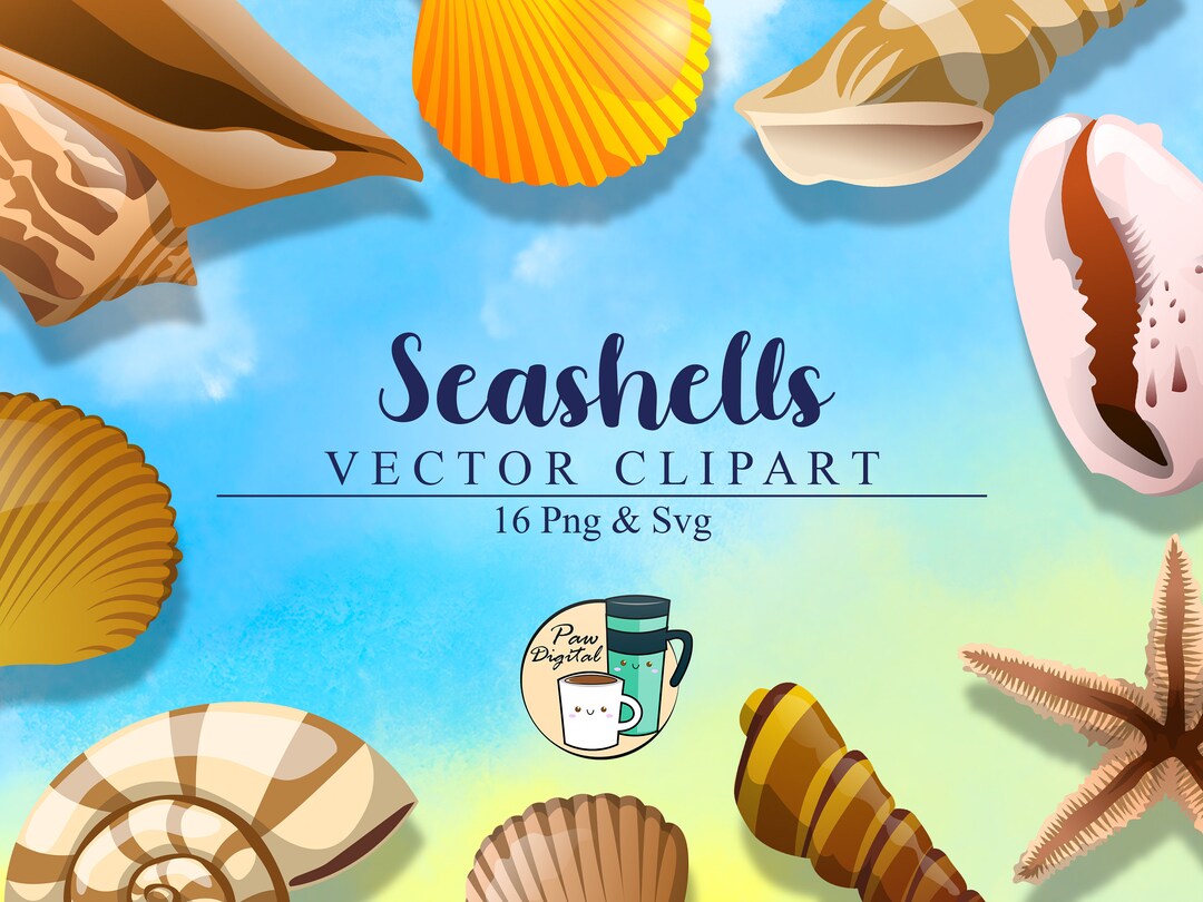 Sea Shells Clipart Digital Download SVG PNG Files - Etsy Ireland