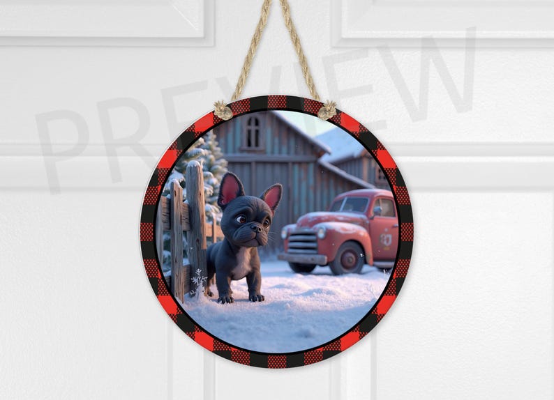 Frenchie Dog Breed Round Design - Etsy