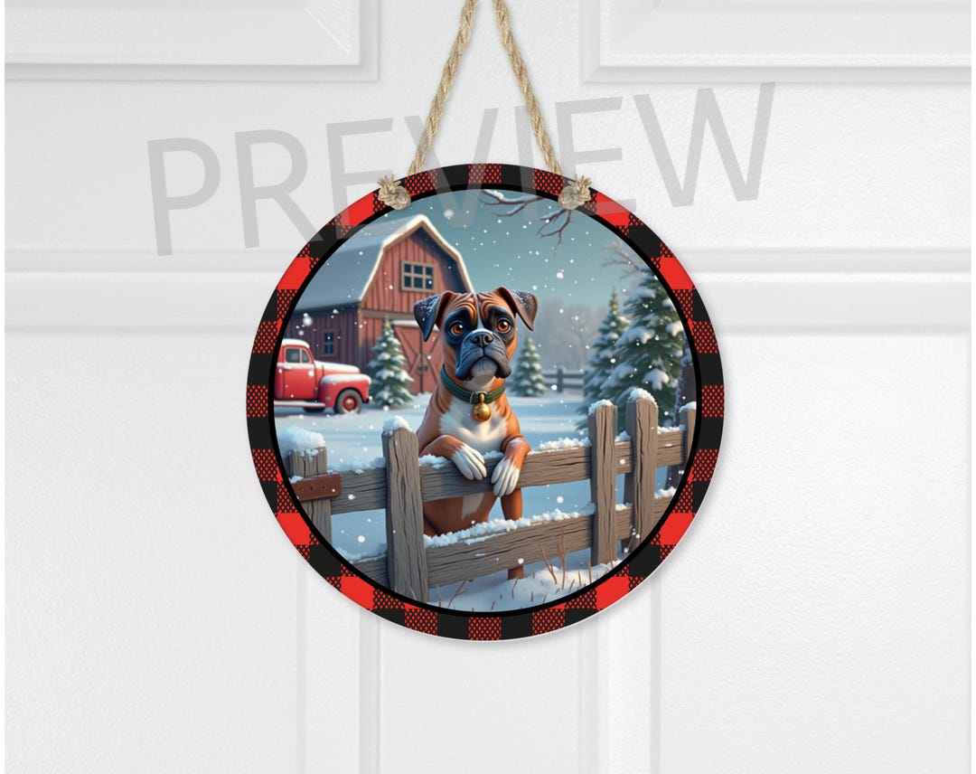 Boxer Dog Breed Round Design - Etsy