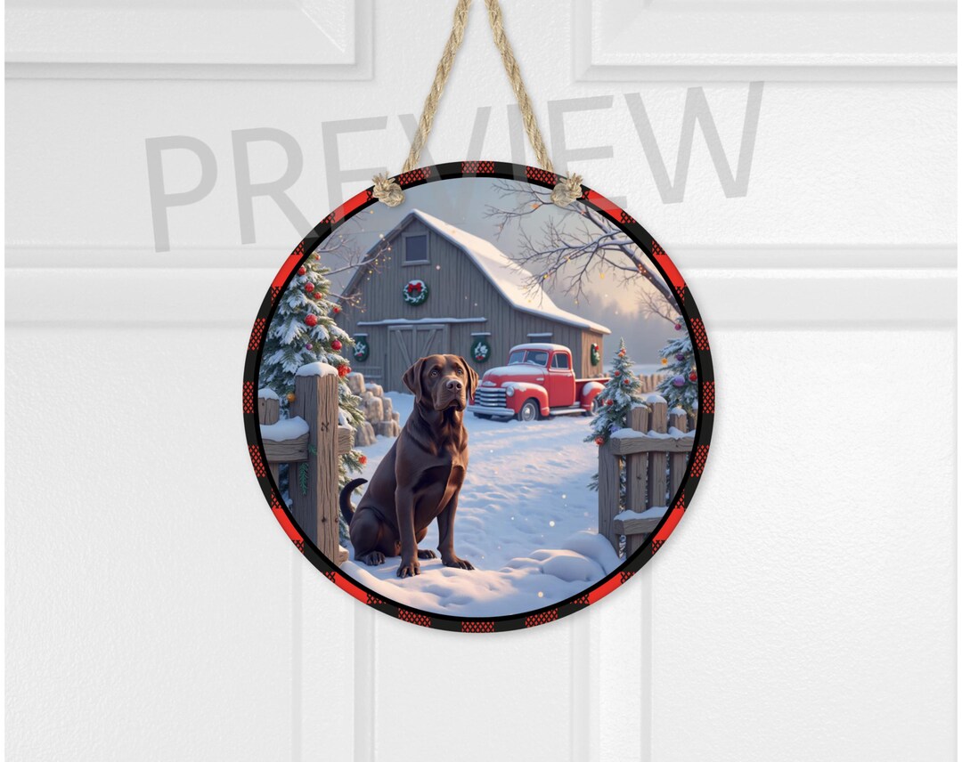 Chocolate Lab Dog Breed Round Design - Etsy