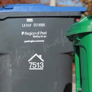 Garbage Bin House Number Set of 3 Recycle Bin Number Green Bin Trash ...