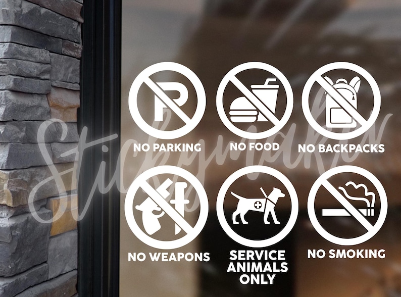 No Prohibited Items Decal | Business Security Sticker - Etsy