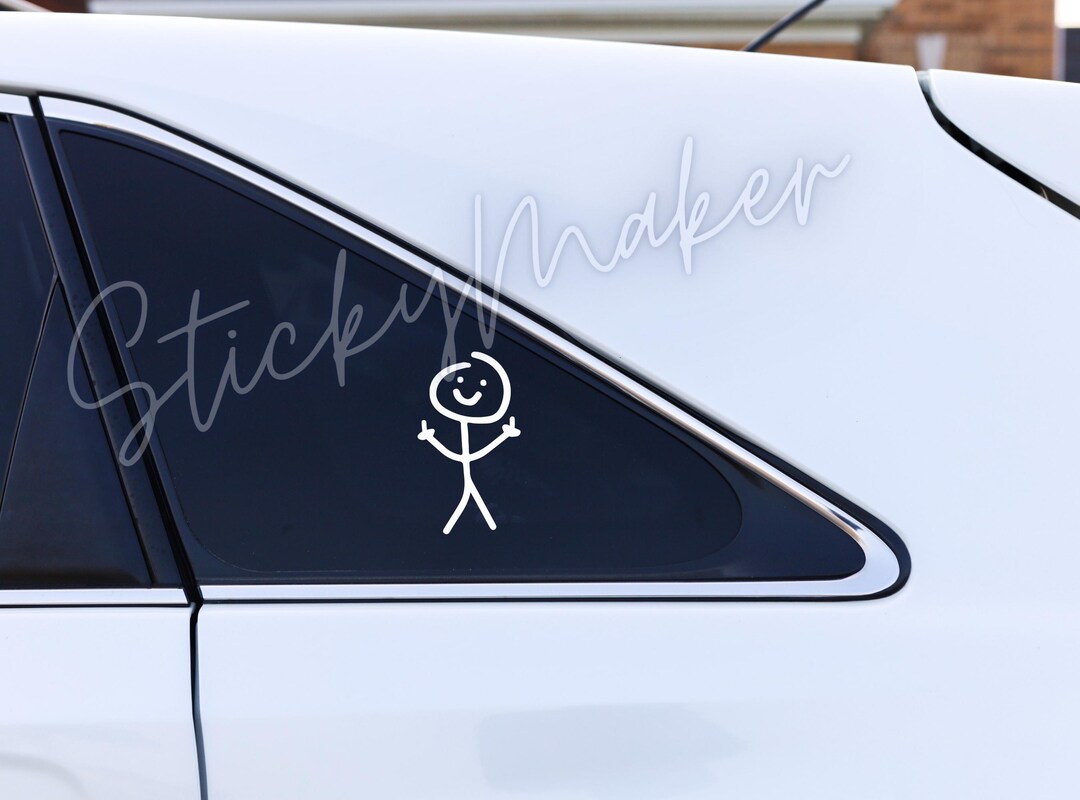 Set of 2: Middle Finger | Funny Meme Meme Middle Finger Stickman ...