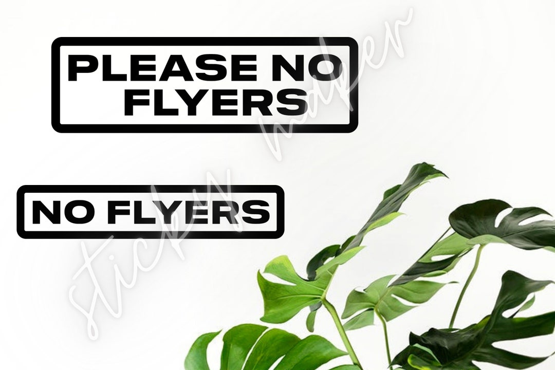 Please No Flyers Vinyl Decal Door Sticker No Junk Mail No Flyers Do Not ...