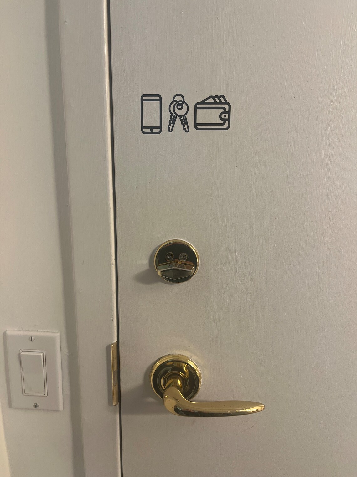 Phone Keys Wallet Door Vinyl Decal | Home Reminder Decor - Etsy
