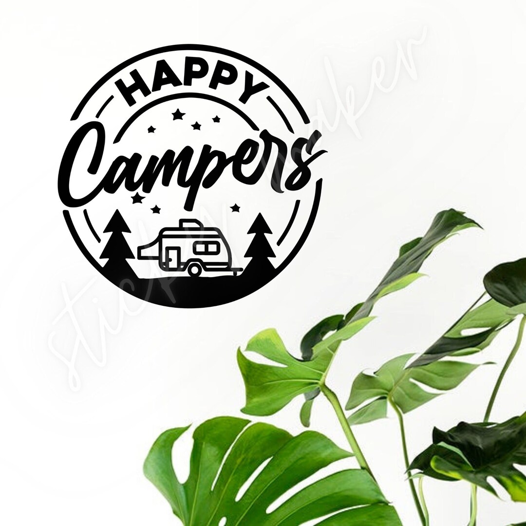 Happy Campers Vinyl Decal | Outdoor | Hybrid Trailer | RV | Camper ...