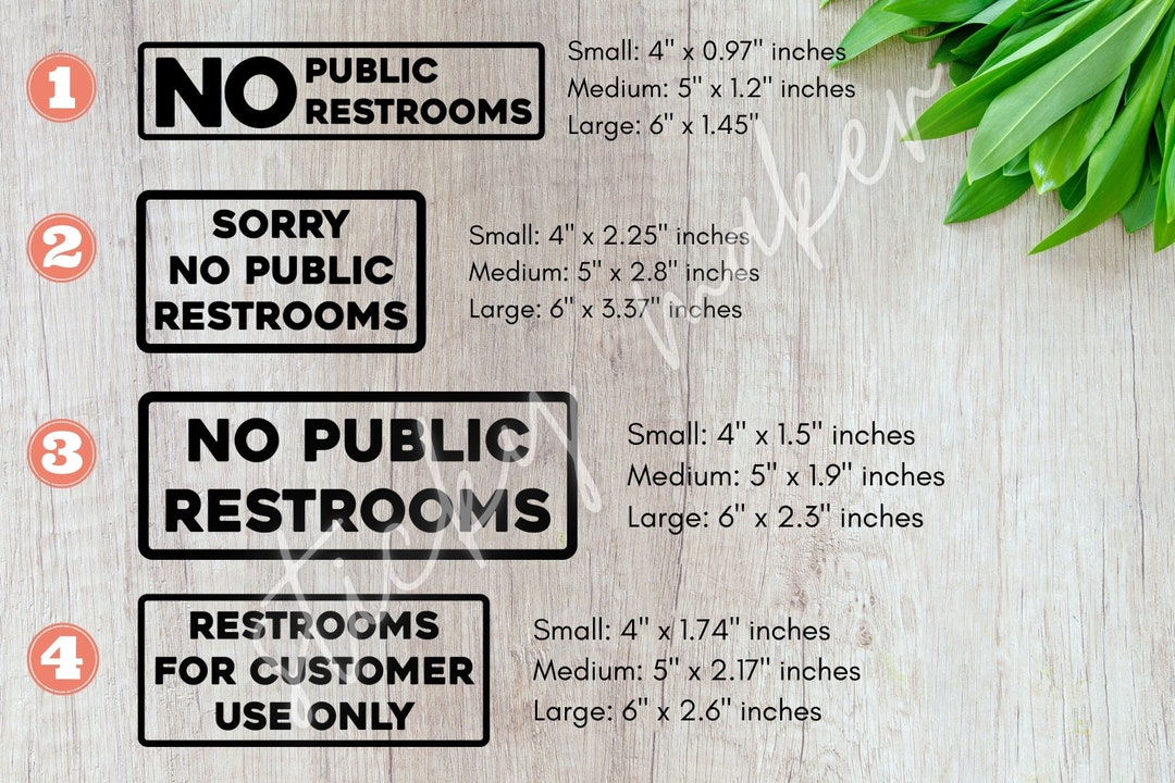 No Public Restrooms Vinyl Decal | Business Door Sticker - Etsy
