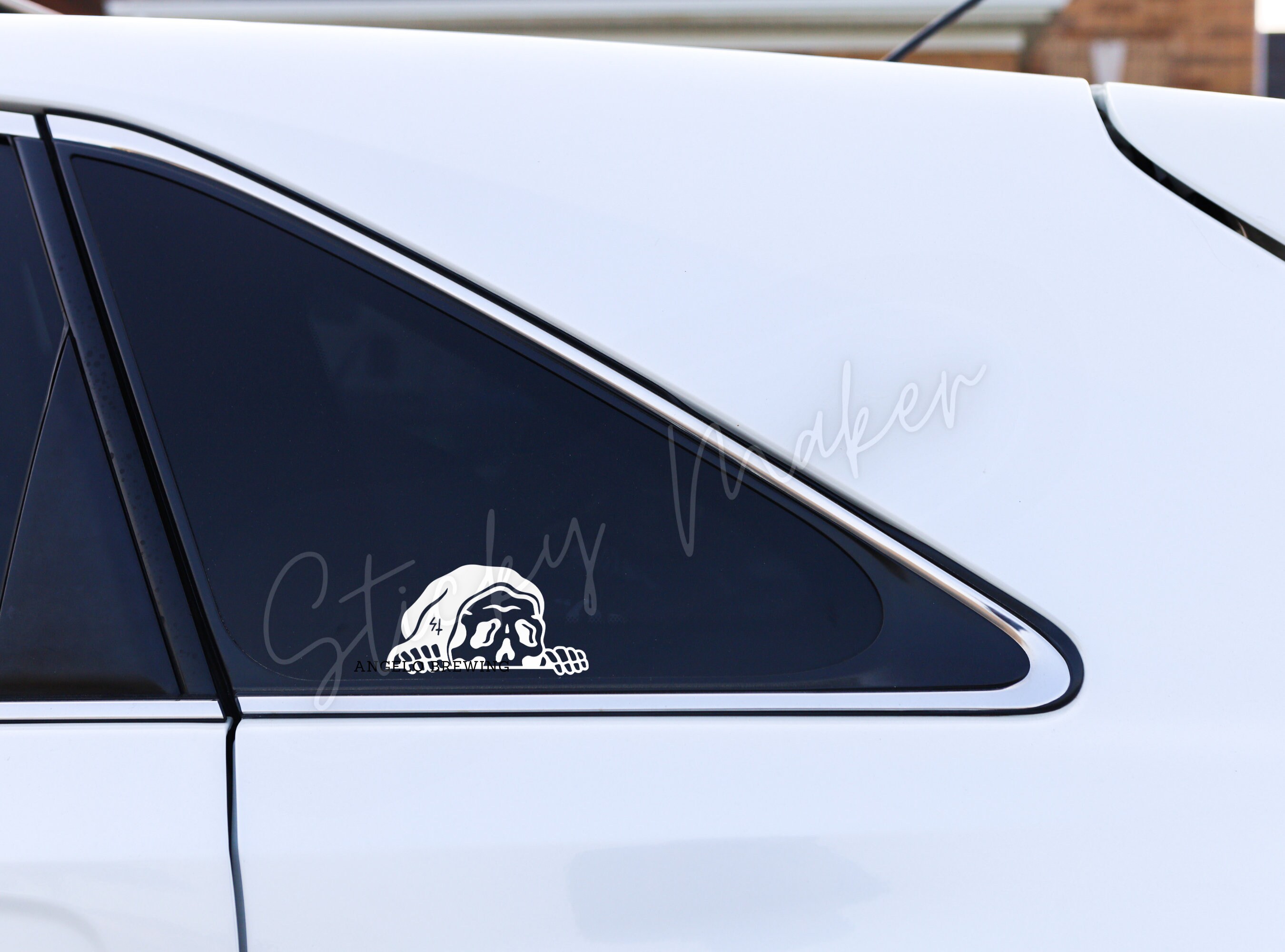 Grim Reaper Peekaboo Vinyl Decal • Peeking Spooky Skeleton Sticker for ...