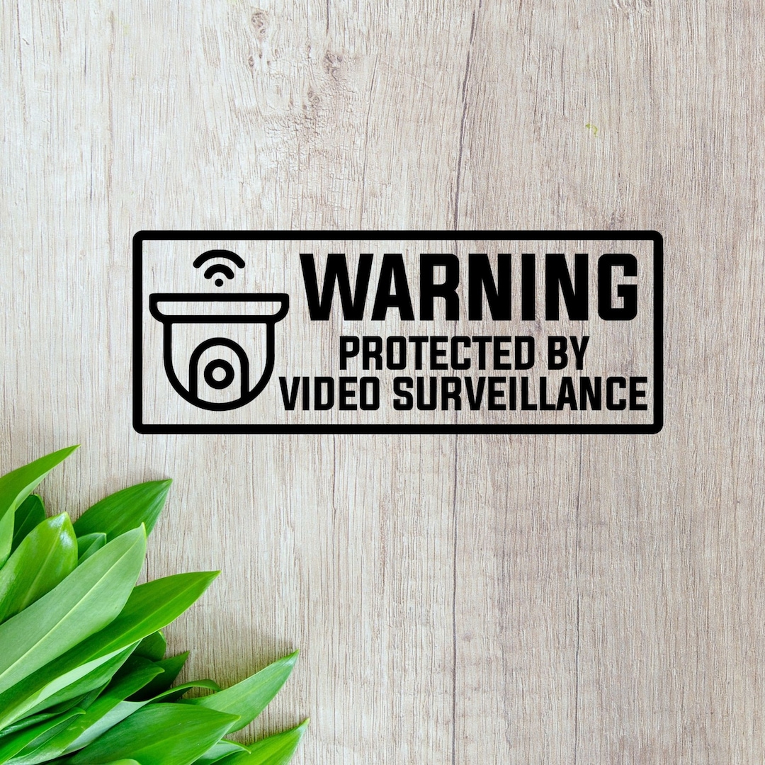 Warning Protected by Video Surveillance Vinyl Decal | Window Sticker ...