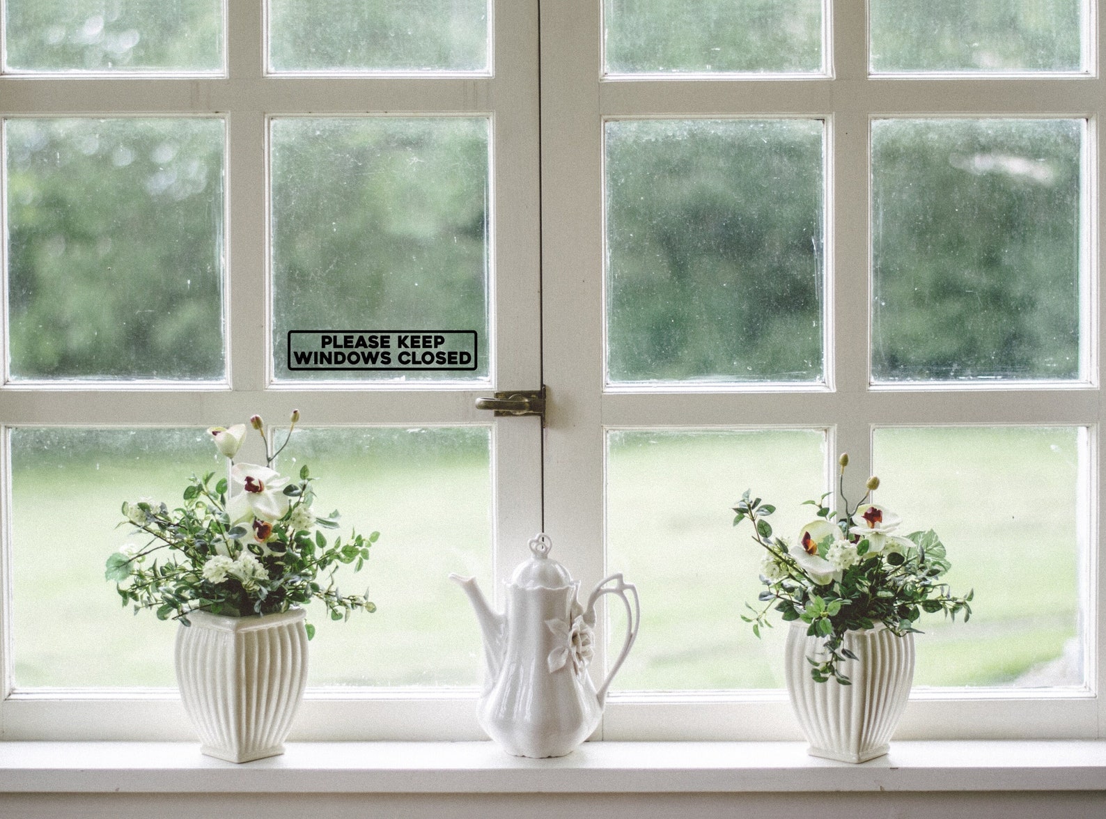 Please Keep Windows Closed Vinyl Decal | Window Sticker | Home ...