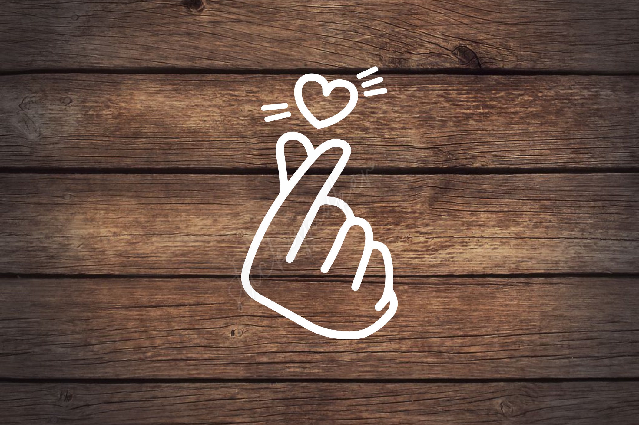Korean Finger Heart Love Decal Finger Hearts Victory - Etsy