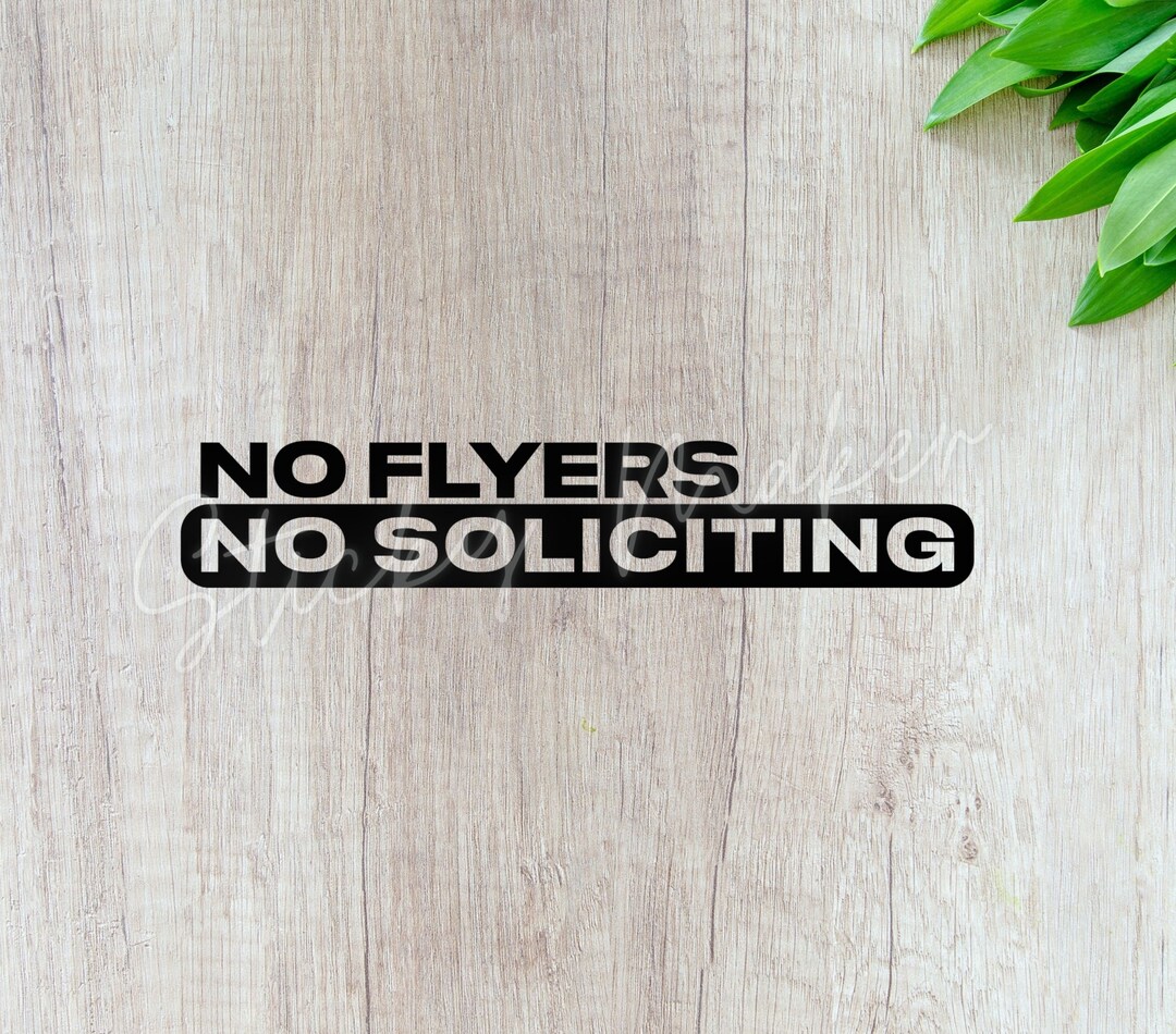No Flyers No Soliciting | Door Sticker | No Junk Mail | No Flyers | Do ...
