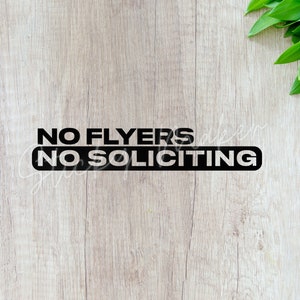 No Flyers No Soliciting | Door Sticker | No Junk Mail | No Flyers | Do ...