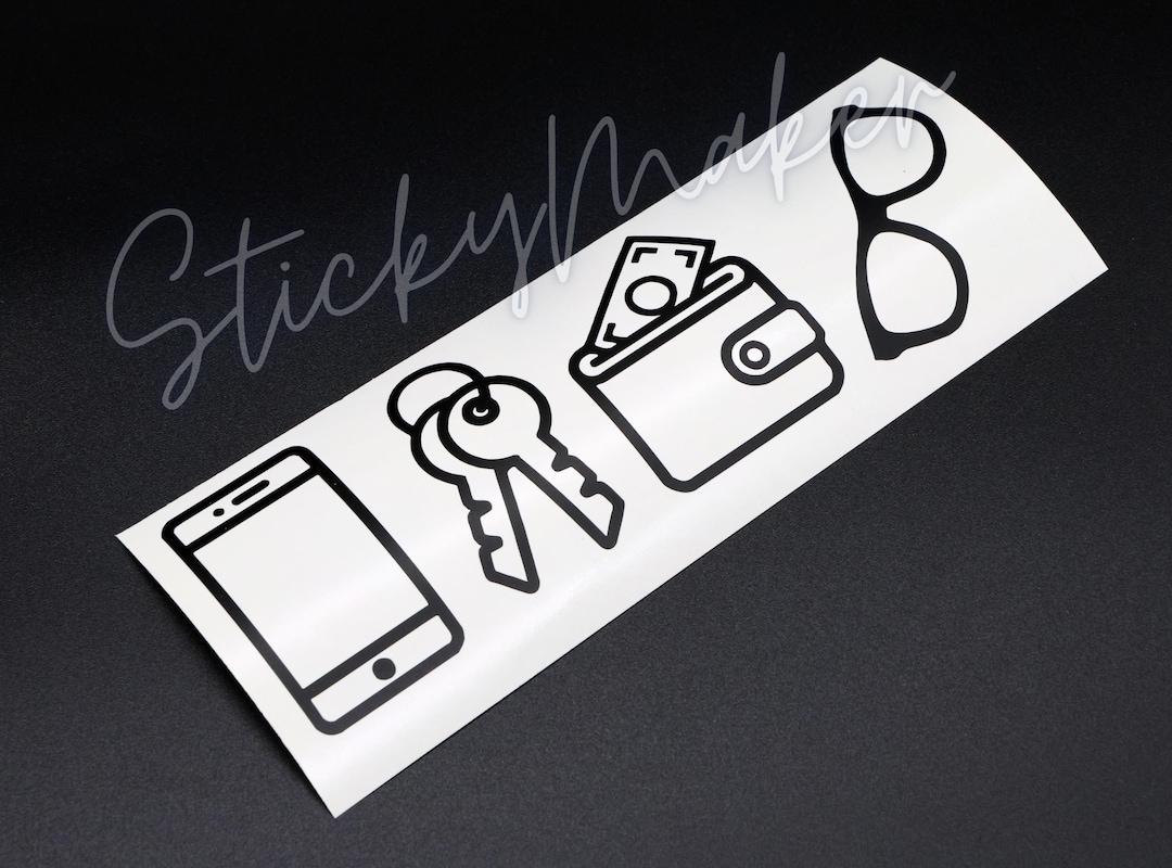 Phone Keys Wallet Glasses Door Vinyl Decal | Before Leaving Reminder ...