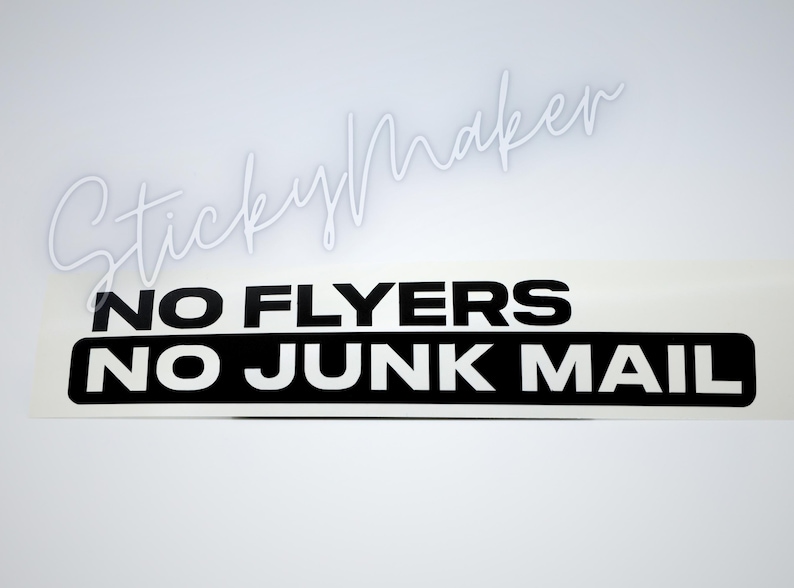 No Flyers No Junk Mail Vinyl Sign | Door Sticker | No Junk Mail | No ...