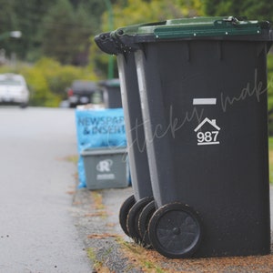 Garbage Bin House Number Set of 3 Recycle Bin Number Green Bin Trash ...