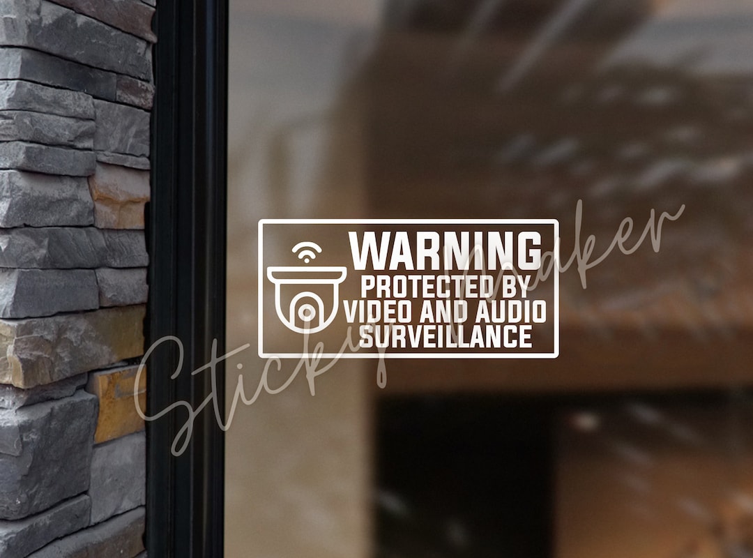 Warning Protected by Video and Audio Surveillance Vinyl Decal | Window ...